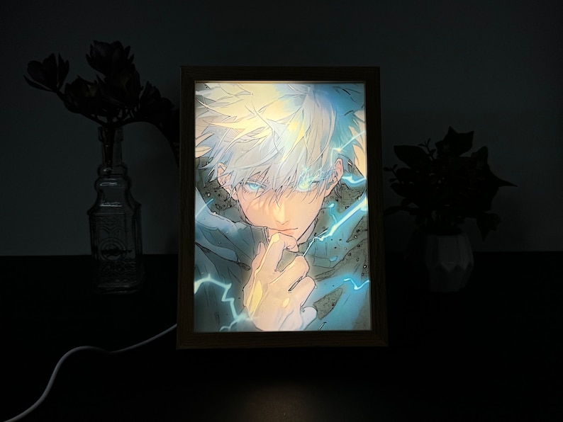 JJK Gojo Satoru Anime Light Frame Box Painting Decor - Etsy