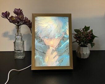 JJK Gojo Anime Light Frame Box Painting Decor - Etsy