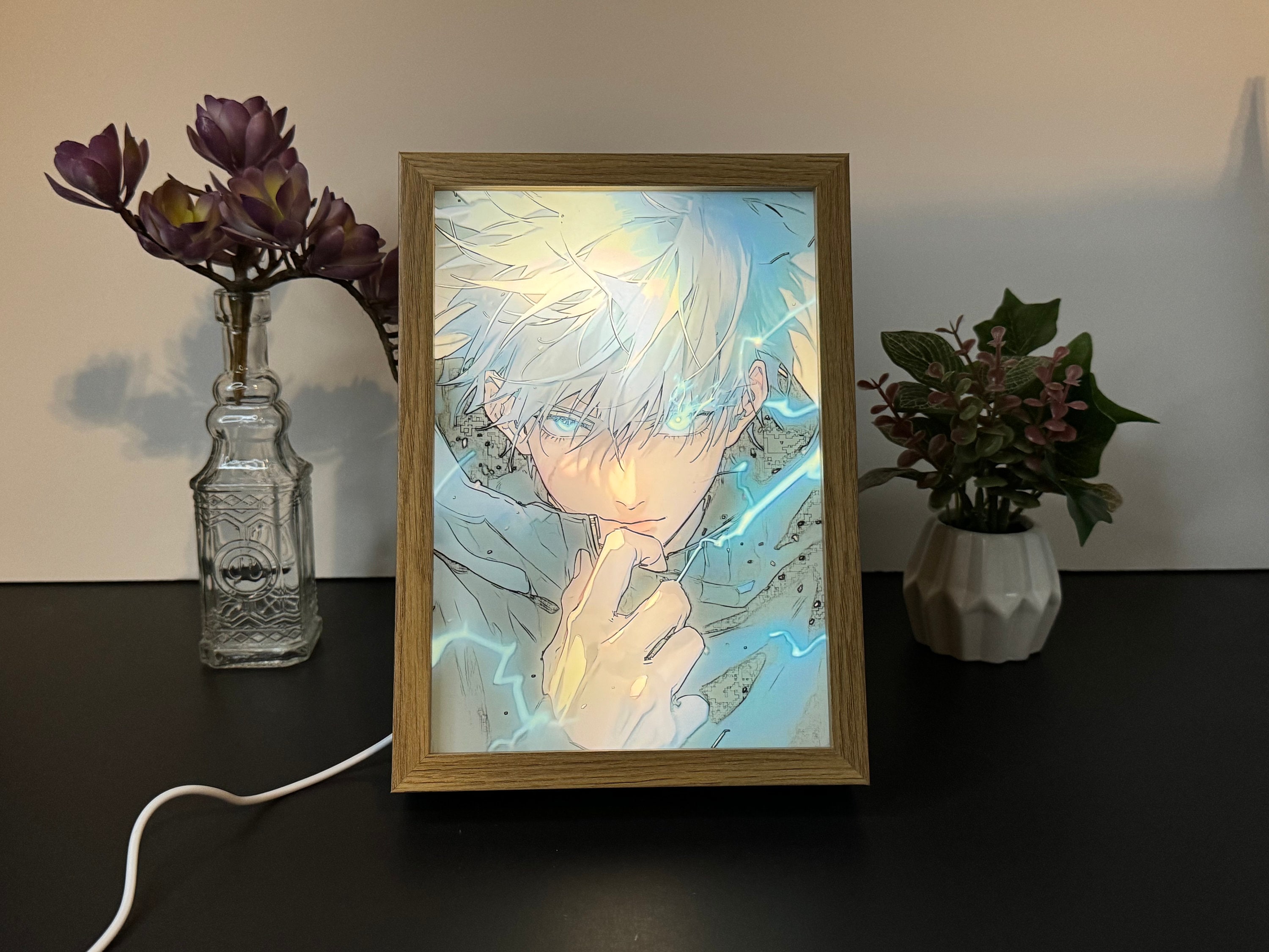 JJK Gojo Satoru Anime Light Frame Box Painting Decor - Etsy