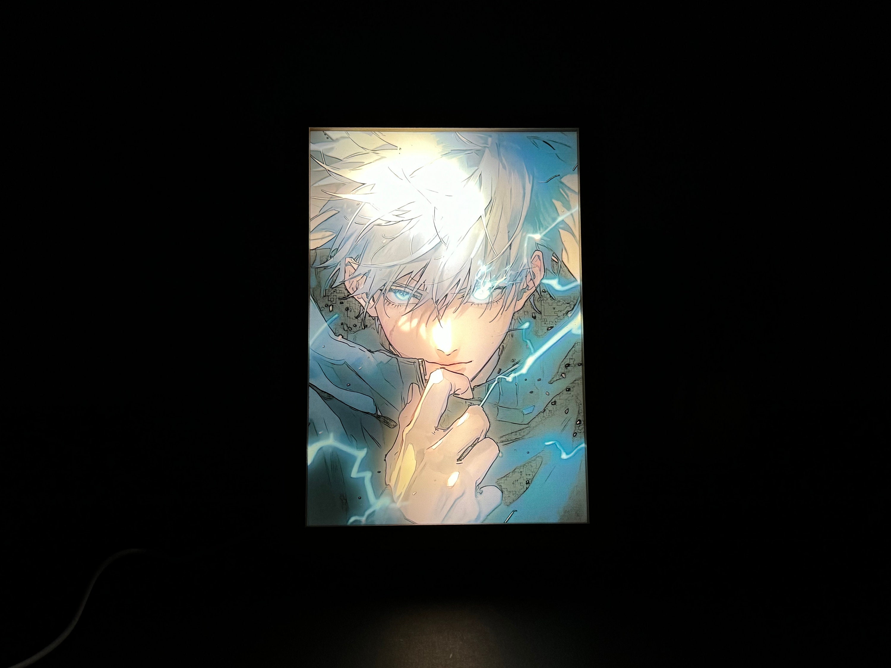 JJK Gojo Satoru Anime Light Frame Box Painting Decor - Etsy