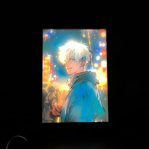 JJK Gojo Anime Light Frame Box Painting Decor - Etsy