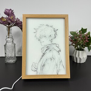 JJK Gojo Anime Light Frame Box Painting Decor - Etsy
