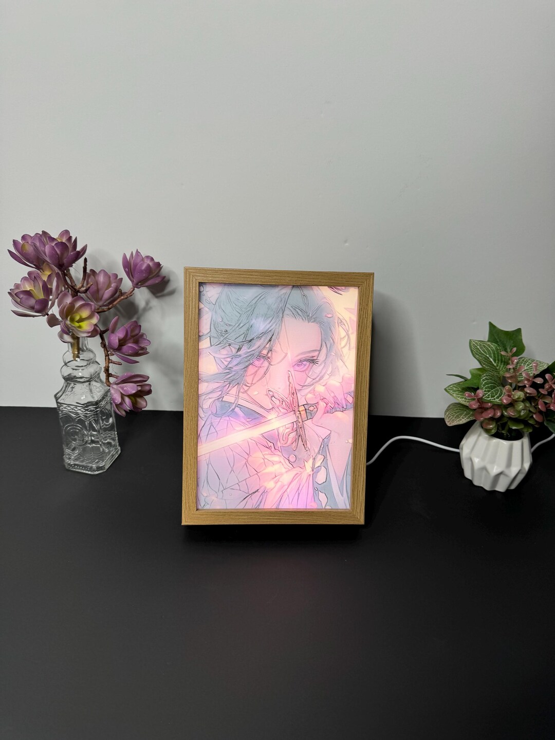 Shinobu Slayer Anime Light Frame Box Painting Decor Night Light - Etsy