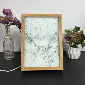 JJK Gojo Satoru Anime Light Frame Box Painting Decor - Etsy