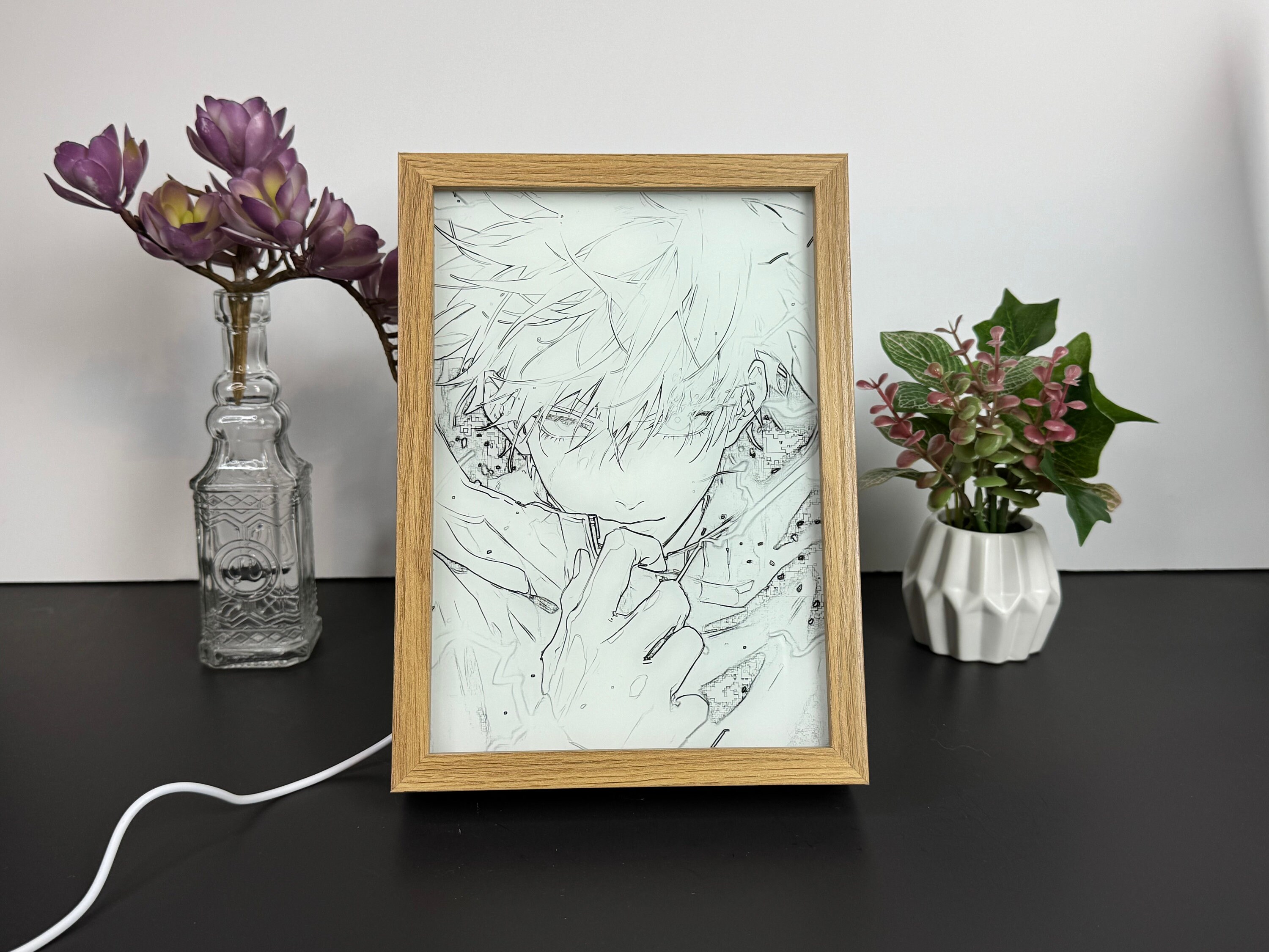JJK Gojo Satoru Anime Light Frame Box Painting Decor - Etsy