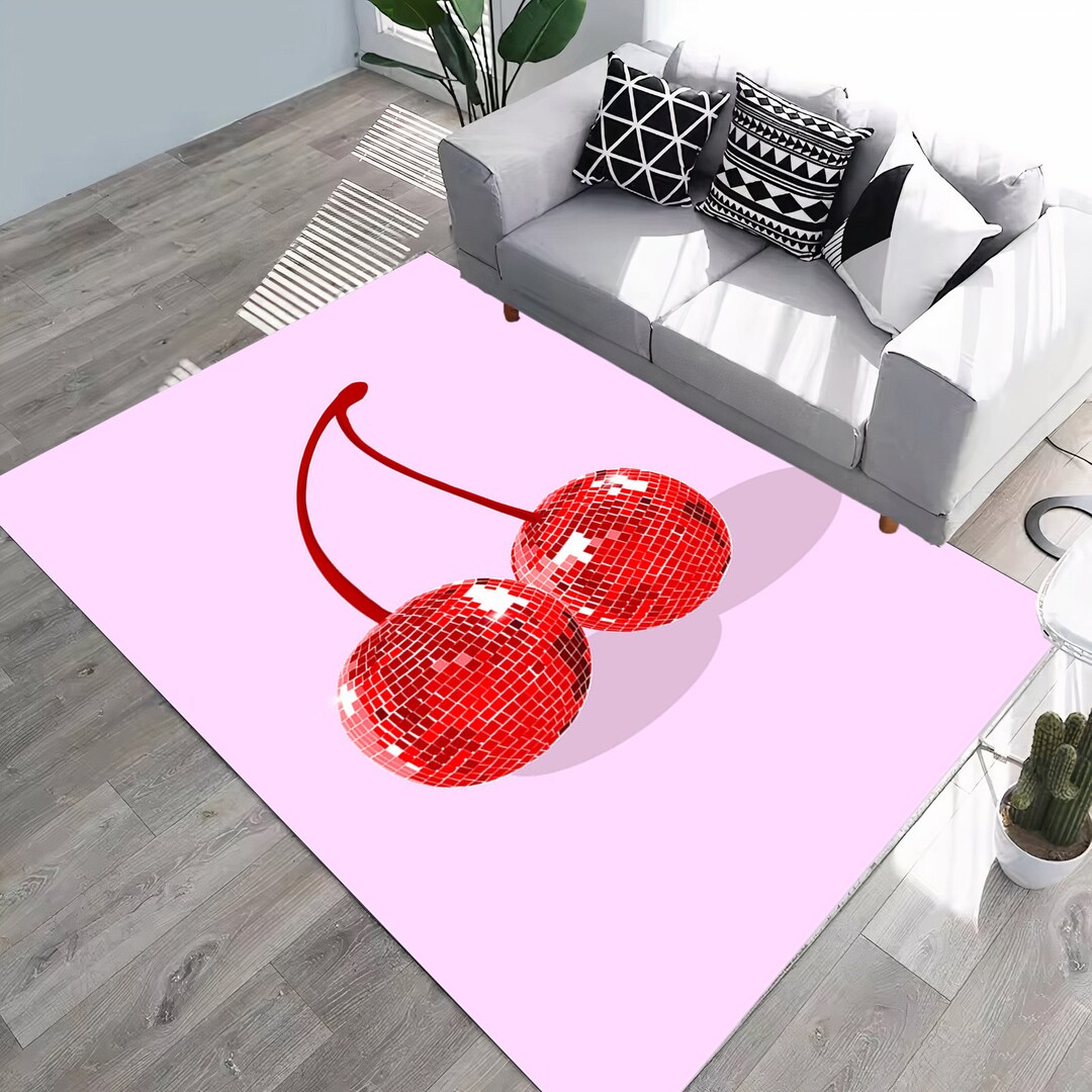 Cherry Disco Ball Rug,cherry Rug,disco Ball Rug,colorful Carpet,living ...