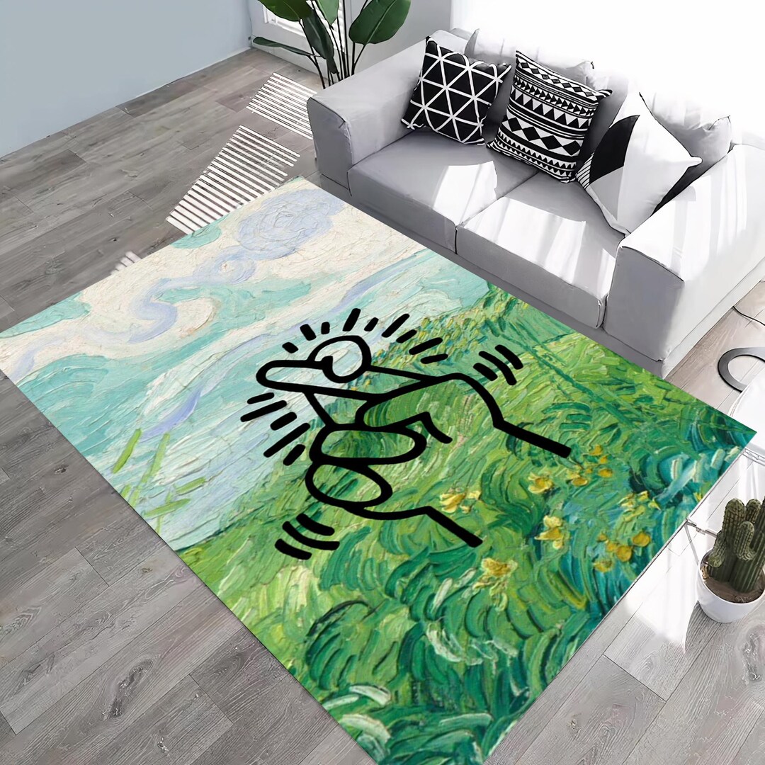 Van Gogh Rug,keith Haring Rug,keith Style Rug,peace Rug,living Room Rug ...