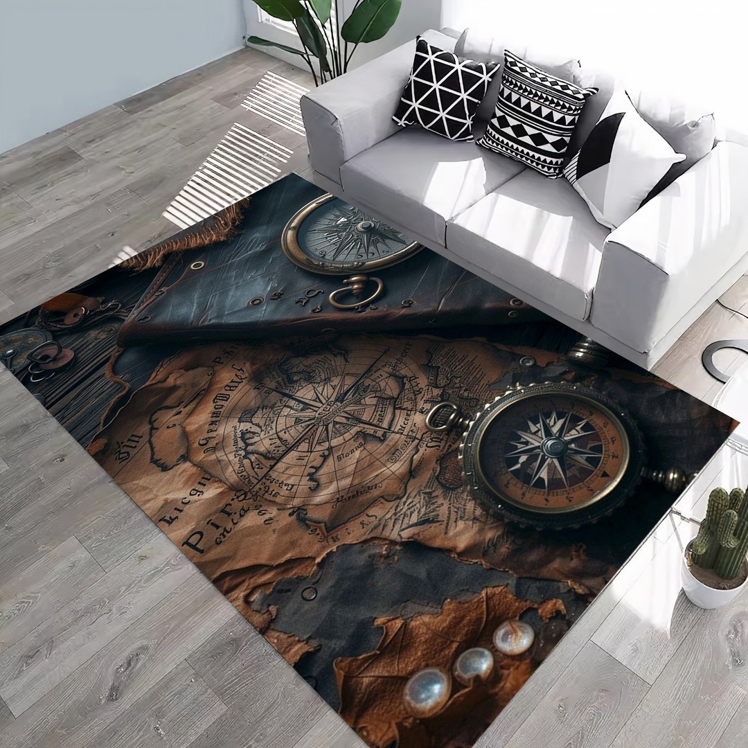 Treasure Map Rug, Pirate Map Rug, Ethnic Rug, Abstract Rug,colorful ...