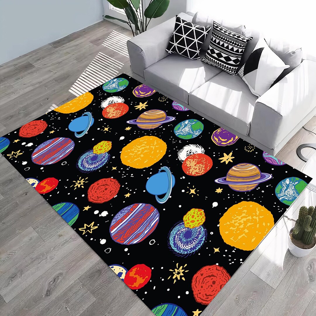 Planets Rug,kids Room Rug,galactic Rug,galaxy Carpet,custom Rug,living ...