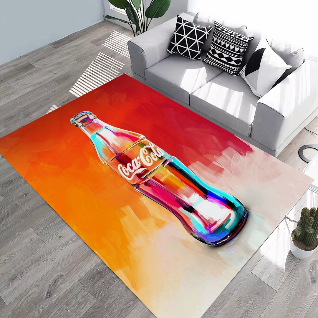 Rainbow Bottle Rug,coke Rug,coca Cola Rug,coca Cola Decor,home Decor ...