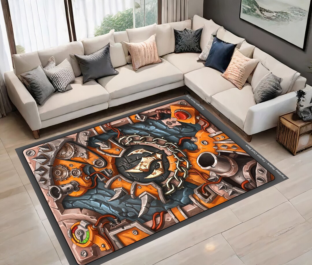 Motorcycle Rug,punk Pattern, Steampunk Pattern,robot Rug,living Room ...