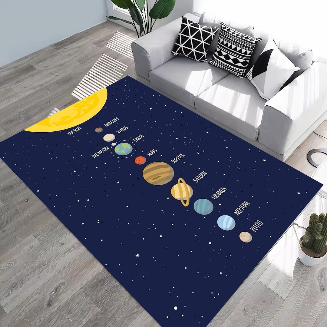 Solar System Rug,educational Rug,nursery Rug,planets Rug,home Decor Rug ...