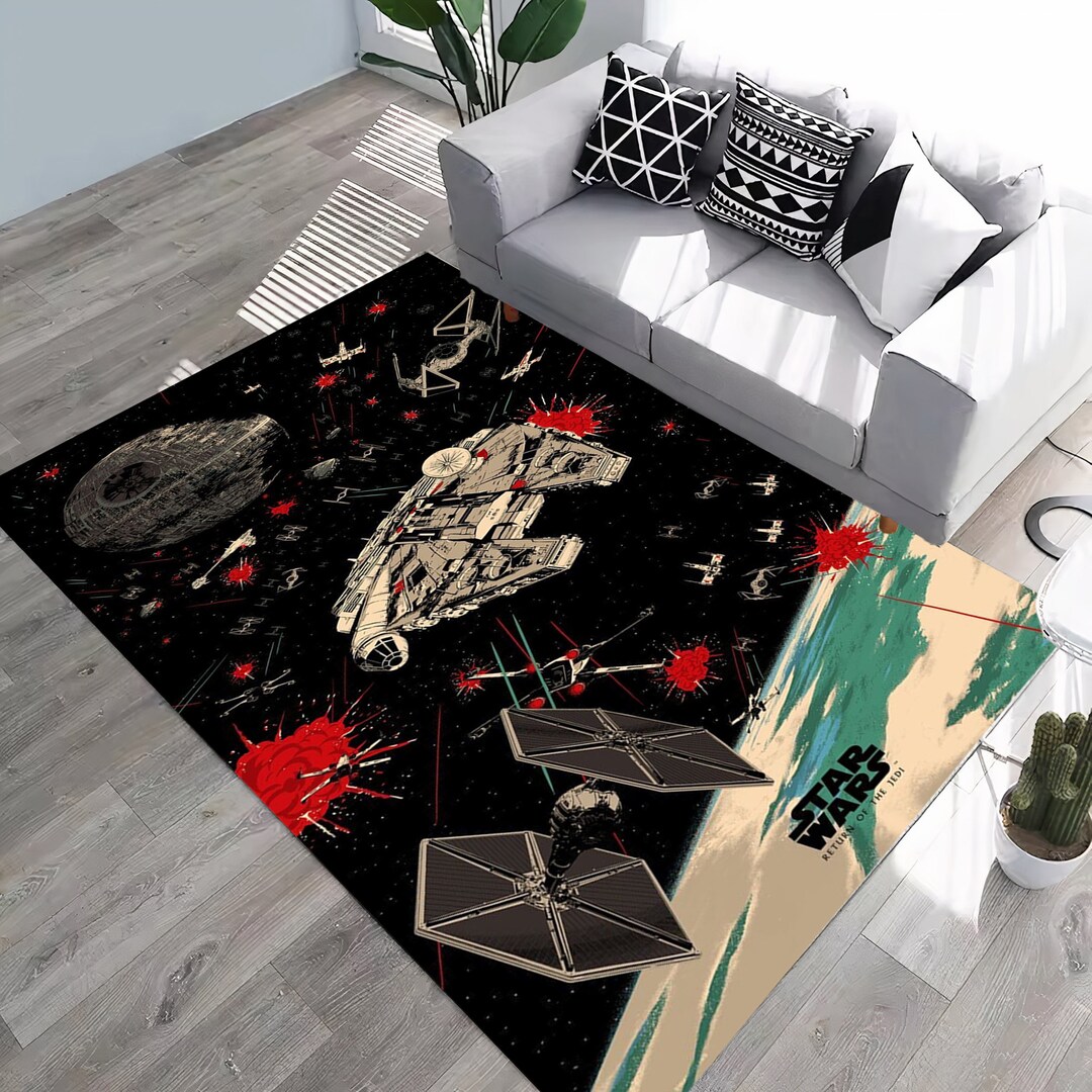Galactic Saga Rug,falcon Rug,millenium Falcone Rug, Lightsaber Rug ...