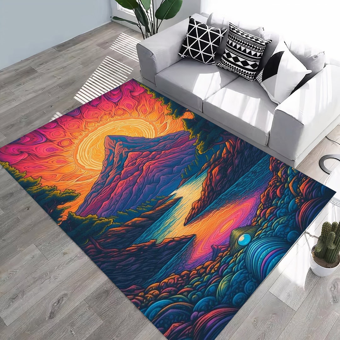 Colourful Valley Rug,office Rug,forest Rug,home Decor Rug,living Room ...