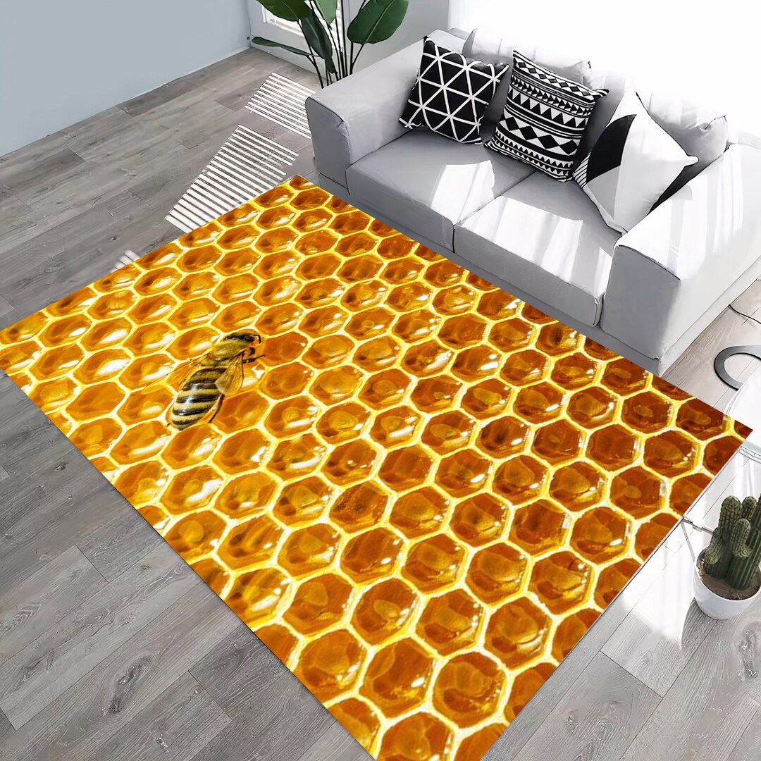 Honey Hive Rug,honey Bee Rug,geometric Rug, Kitchen Rug,home Decor Rug ...