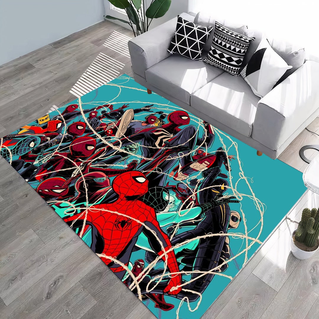 Spiderman Area Rug,amazing Spiderman Rug,spider Web Rug,living Room Rug ...