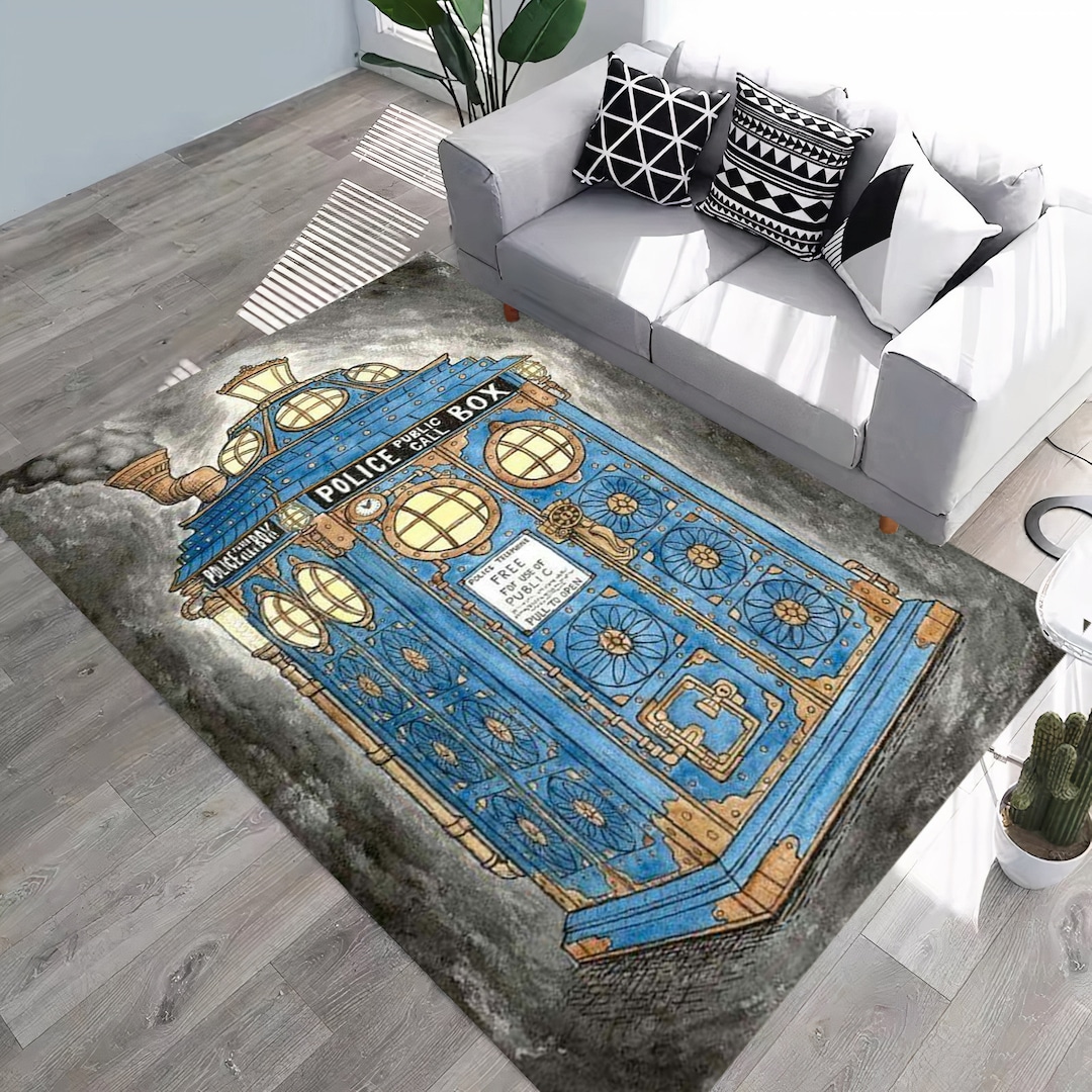 Blue Box Rug, Police Box Rug ,tardis Rug, Doctor Who Rug, Living Room ...