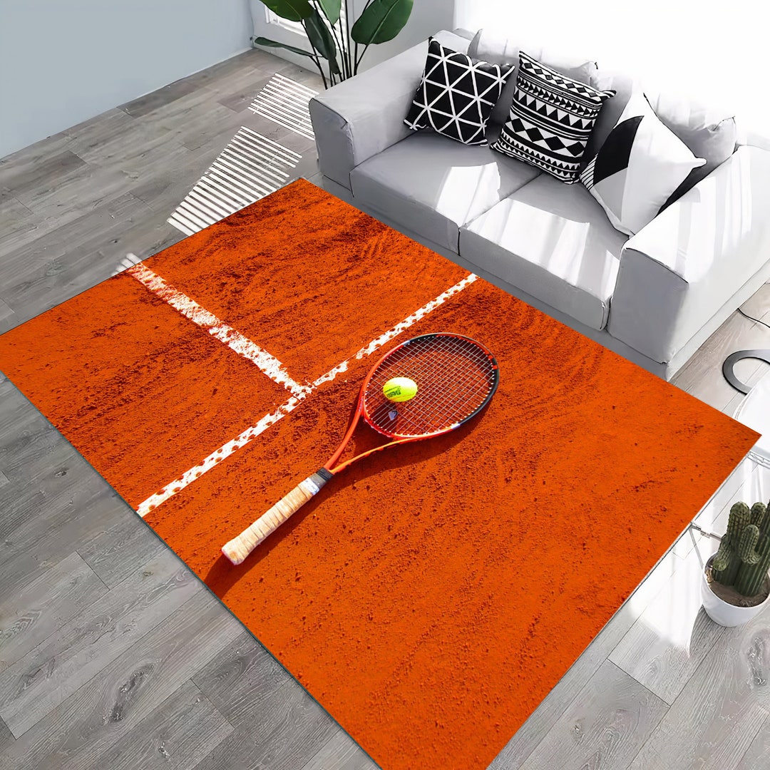 Tennis Rug, Sports Rug, Court Pattern ,paint Art Rug,living Room Rug ...