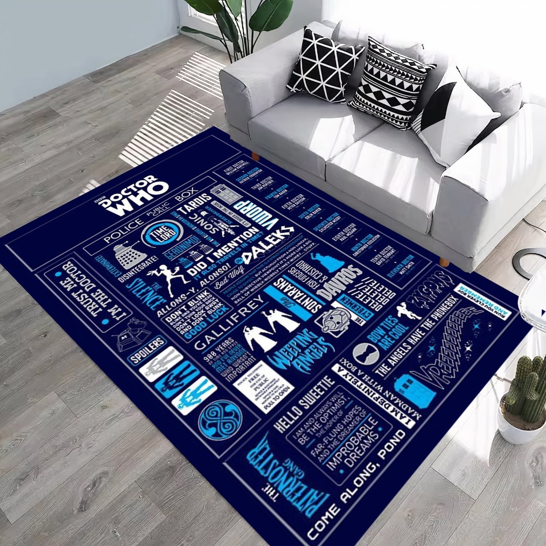Doctor Who Pattern, Paradise Rug, Tardis Rug, Time Rug, Living Room Rug ...
