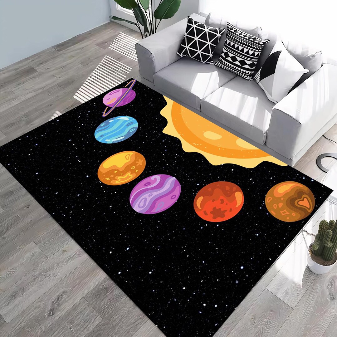 Solar System Rug,kids Learning Rug,planets Rug,kids Room Rug,home Decor ...