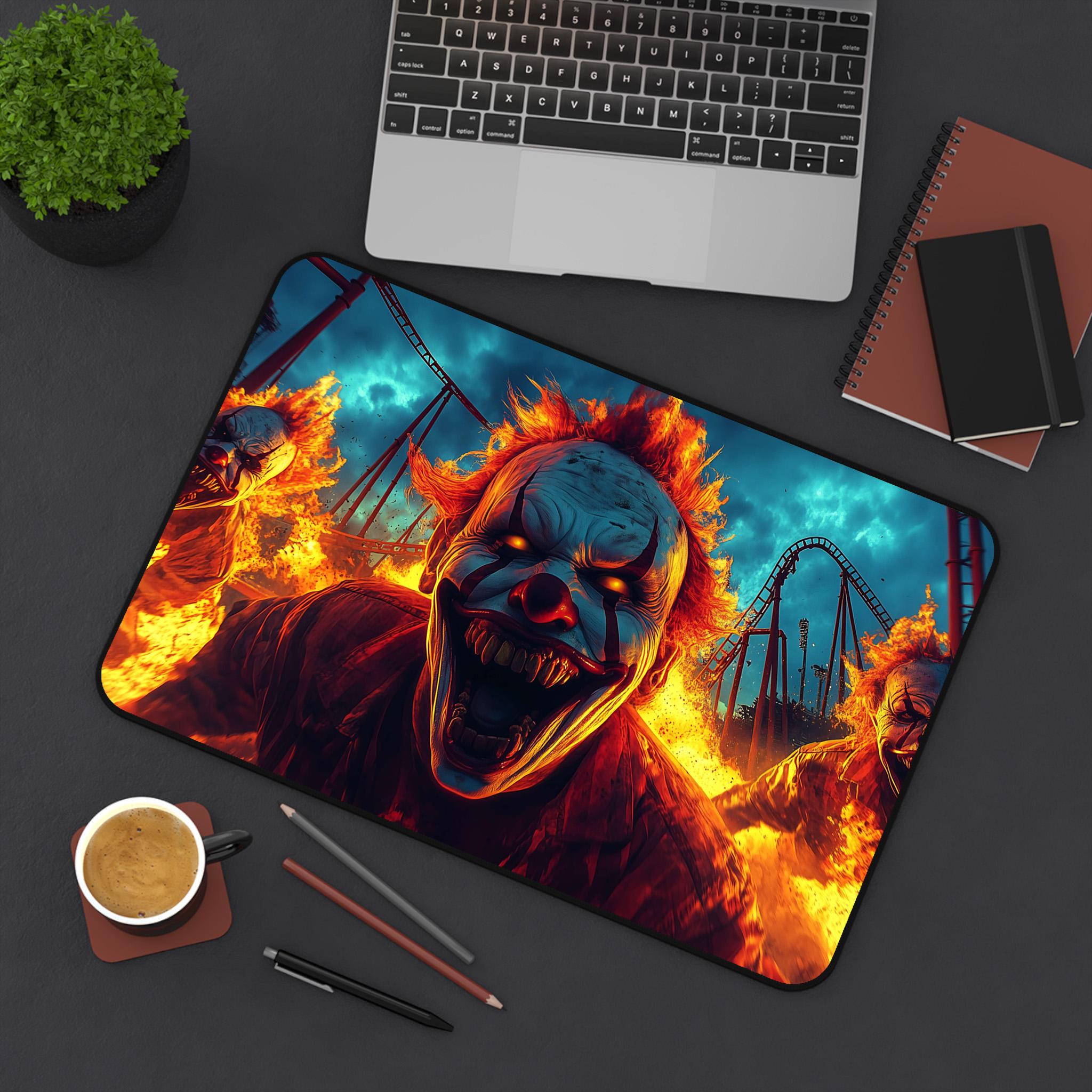 Scary Clown, Aesthetic Desk Pad, Gaming Mousepad XL, Art Nouveau ...
