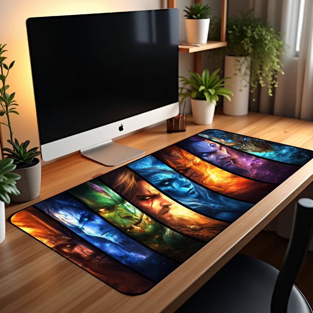 Wow Warcraft , Aesthetic Desk Pad, Gaming Mousepad XL, Art Nouveau ...