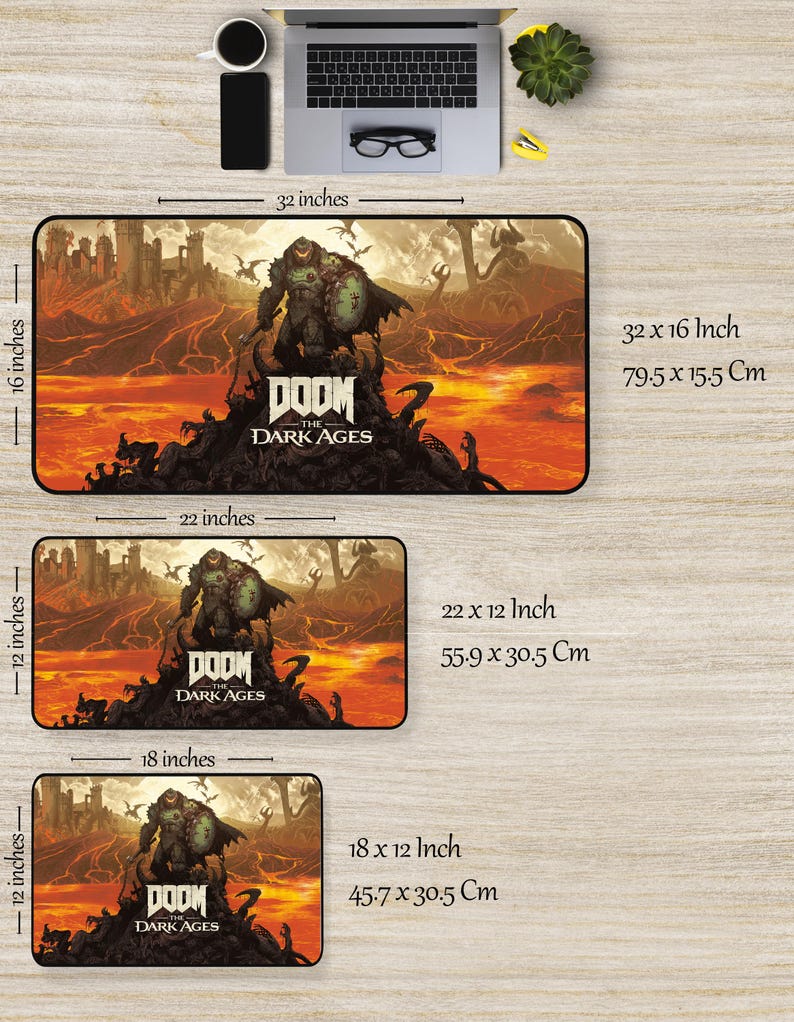 Doom Dark Age, Landscape , Aesthetic Desk Pad, Gaming Mousepad XL, Art ...