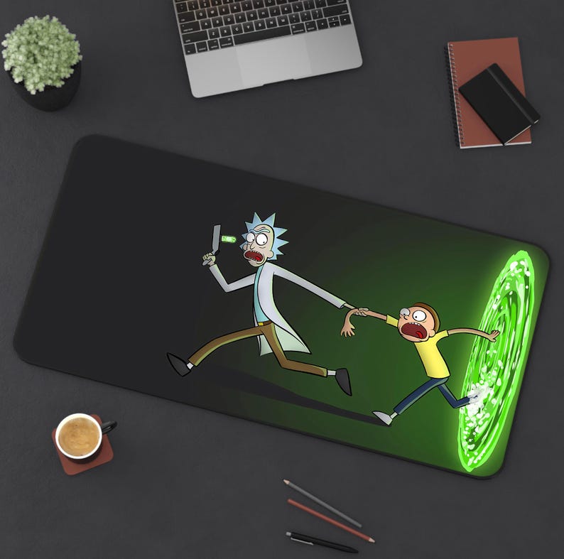 Rick and Morty Portal, Aesthetic Desk Pad, Gaming Mousepad XL, Art ...