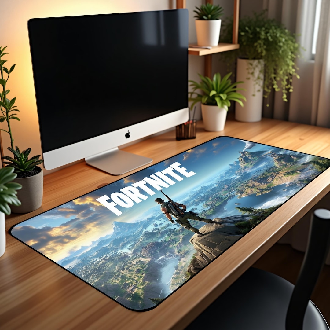 Fortnite Landscape, Aesthetic Desk Pad, Gaming Mousepad XL, Art Nouveau ...