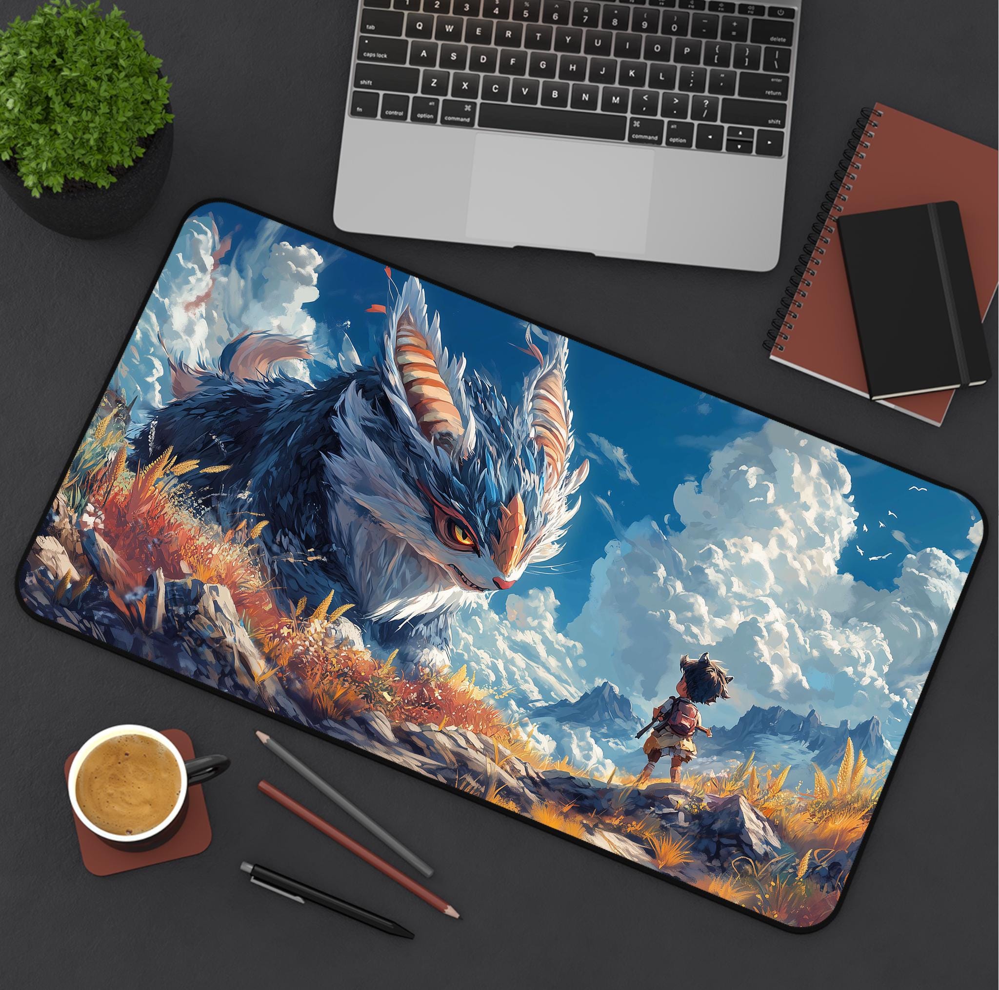 Cute Monster Hunter, Aesthetic Desk Pad, Gaming Mousepad XL, Art ...
