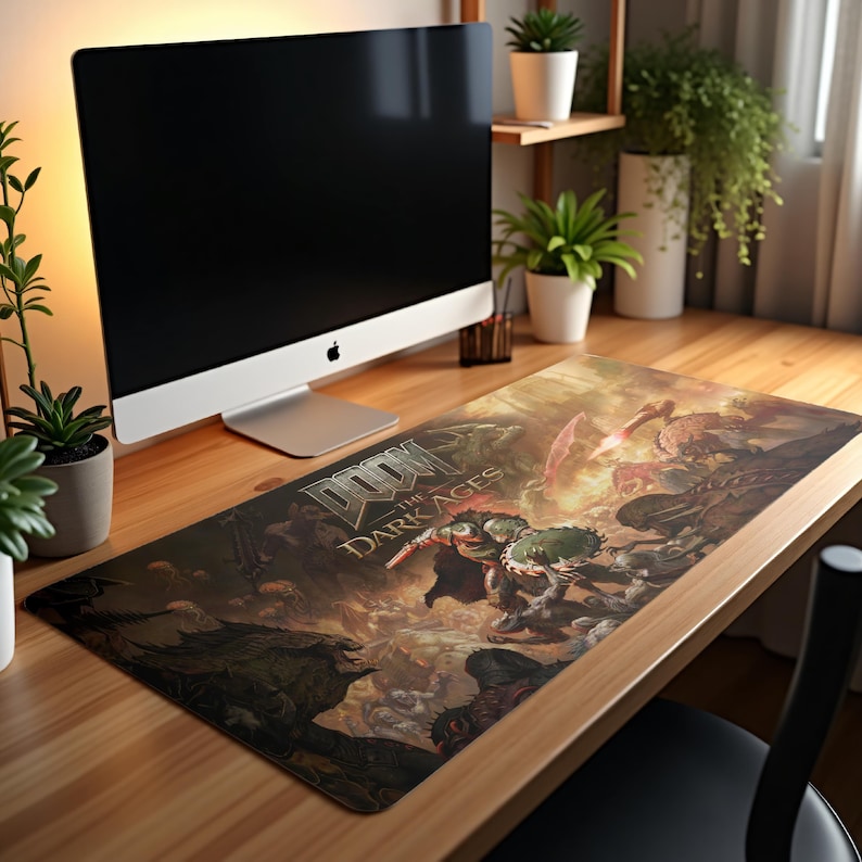 Doom Dark Age, Fight Demon , Aesthetic Desk Pad, Gaming Mousepad XL ...