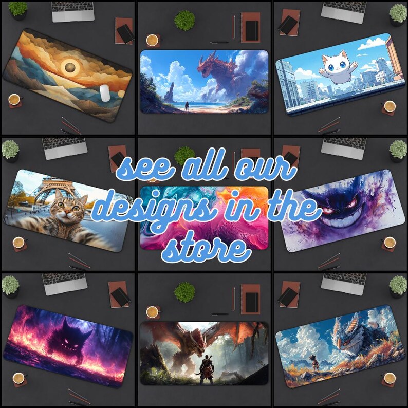 Cute Monster Hunter, Aesthetic Desk Pad, Gaming Mousepad XL, Art ...