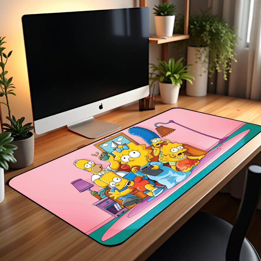 Simpson, Aesthetic Desk Pad, Gaming Mousepad XL, Art Nouveau Inspired ...