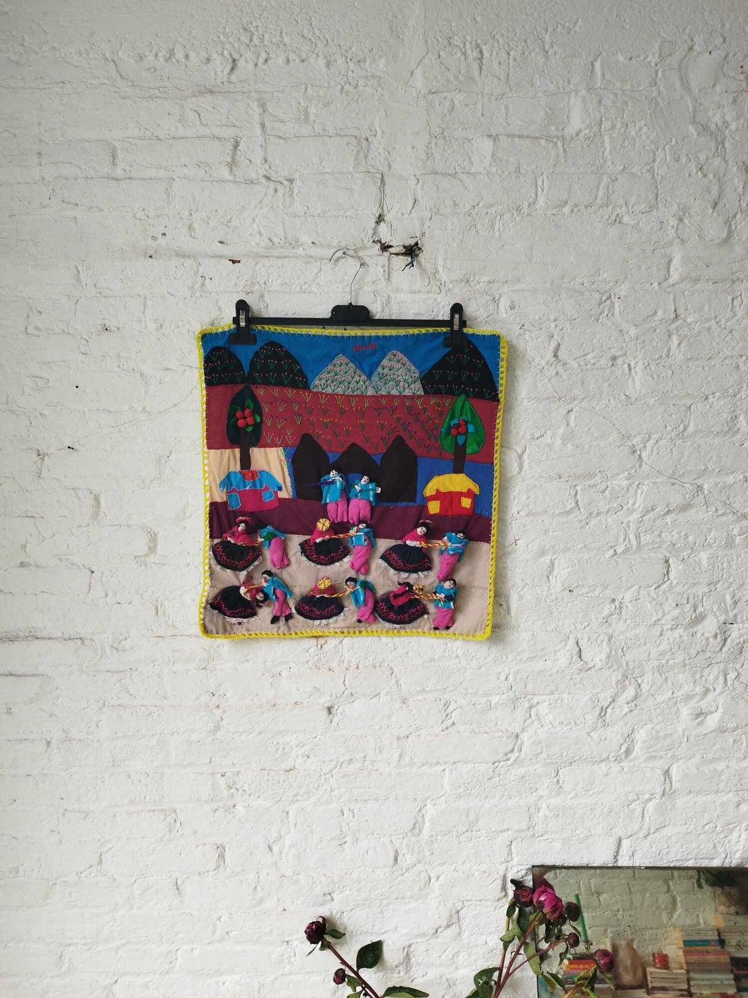 Peruvian Wall Art 3D Hand Embroidered Patchwork Folk Art 48 X 46 - Etsy