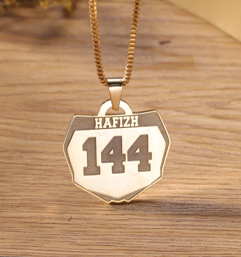 Custom Dirt Bike Number Plate Necklace With Name, Personalized Dog Tag ...