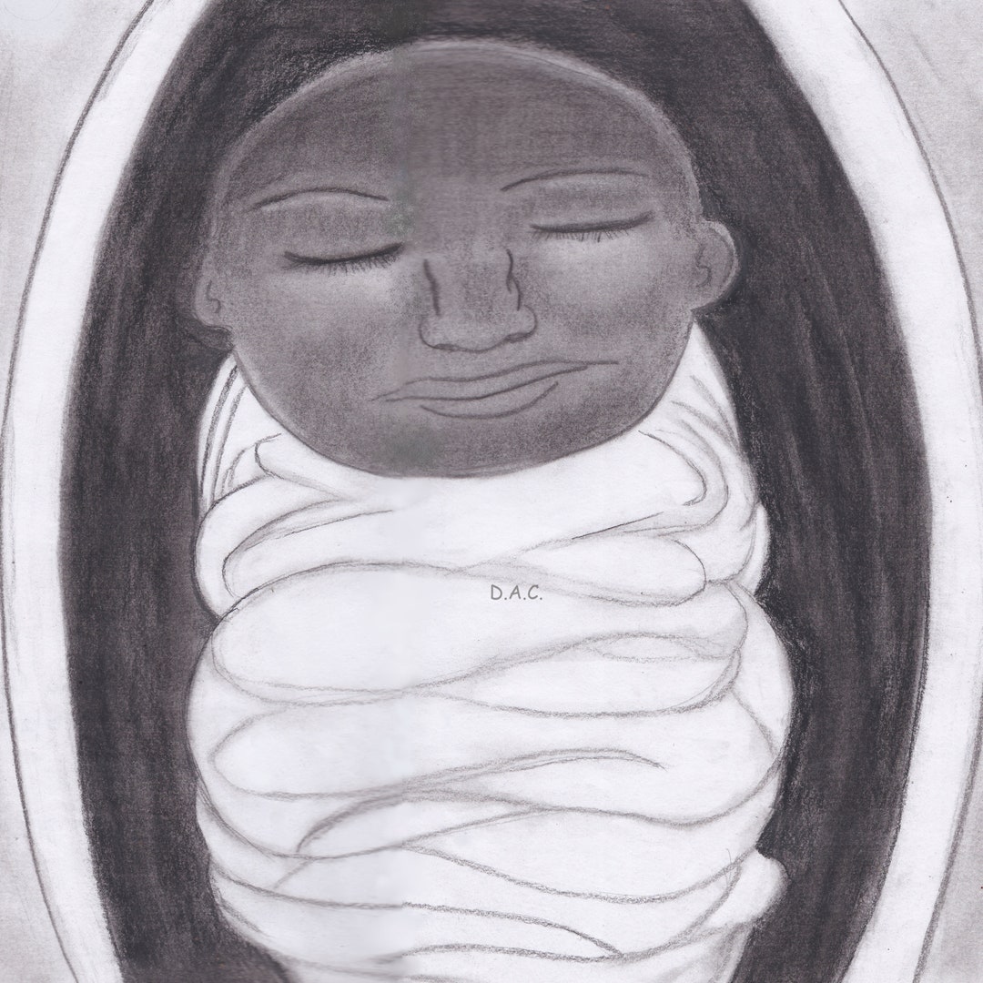 Mary and Jesus Drawing of the Virgin Mary Black Madonna Graphite ...