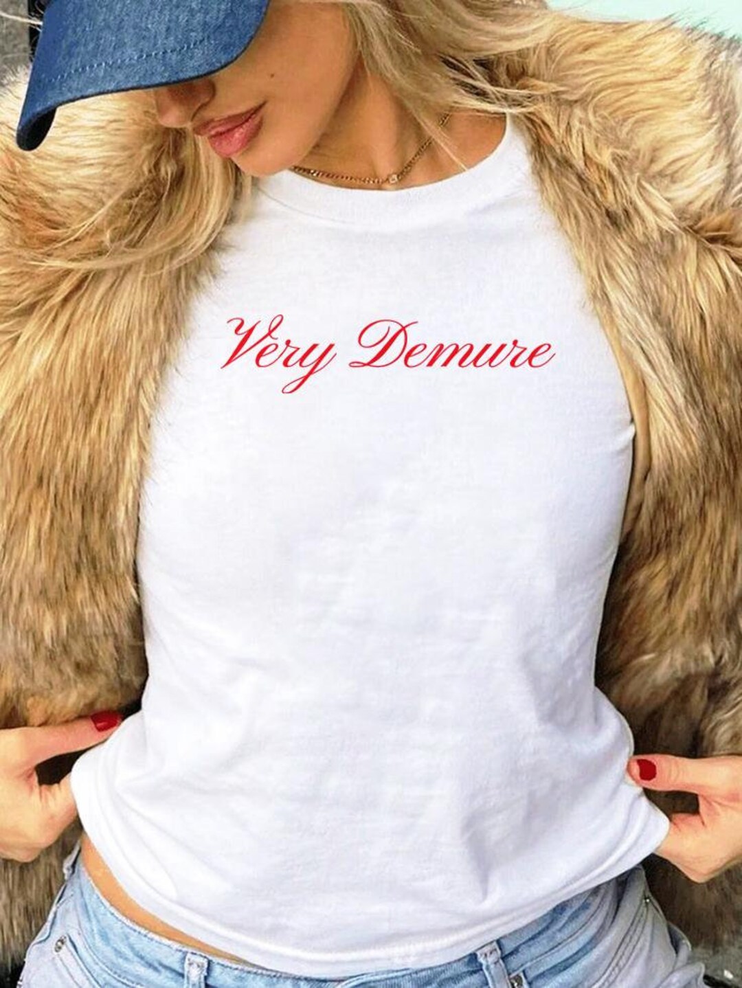 Very Demure Baby Tee | Y2K Aesthetic Fitted 100% US Cotton - Etsy