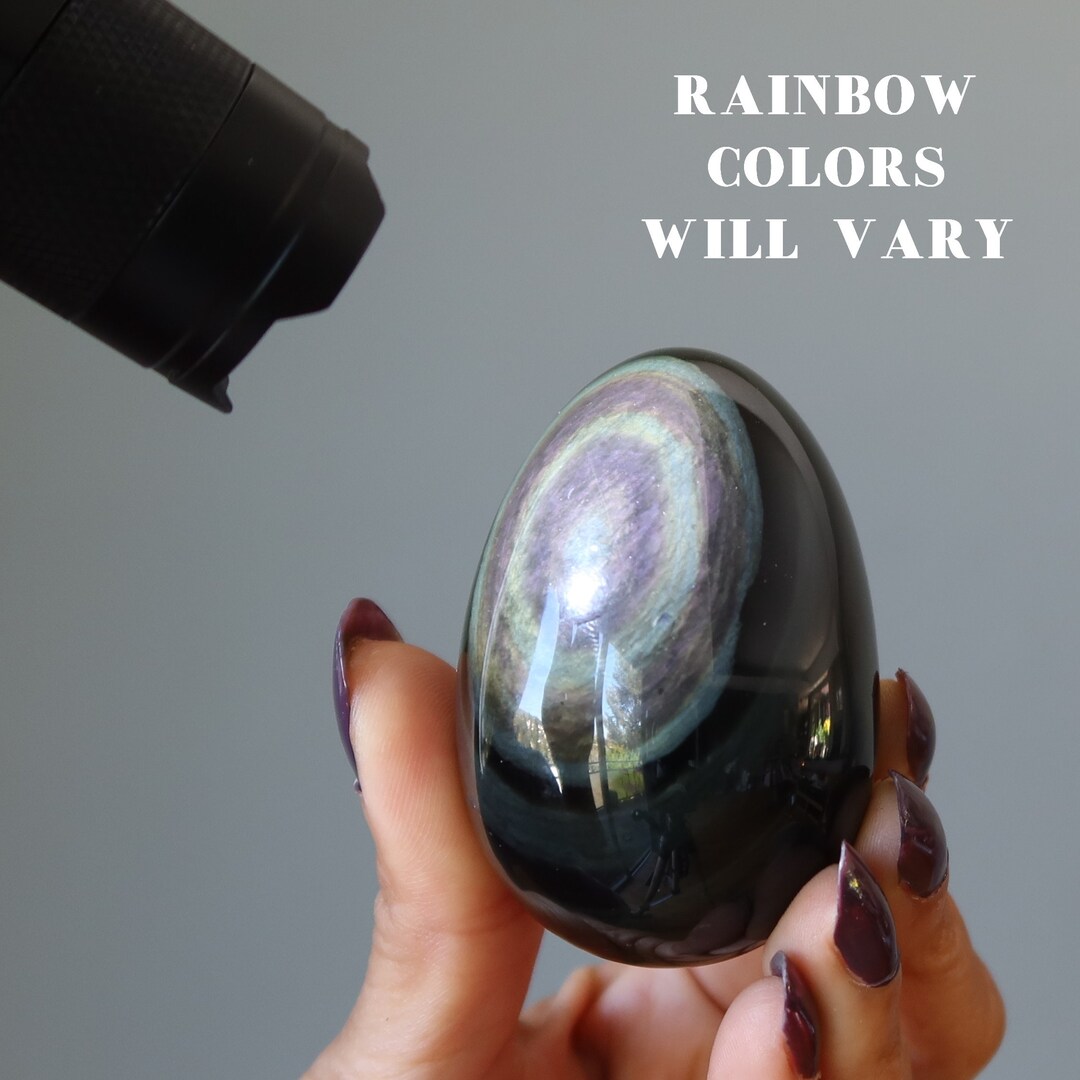 Rainbow Obsidian Egg Shadow of Night Blue Gray Magic - Etsy