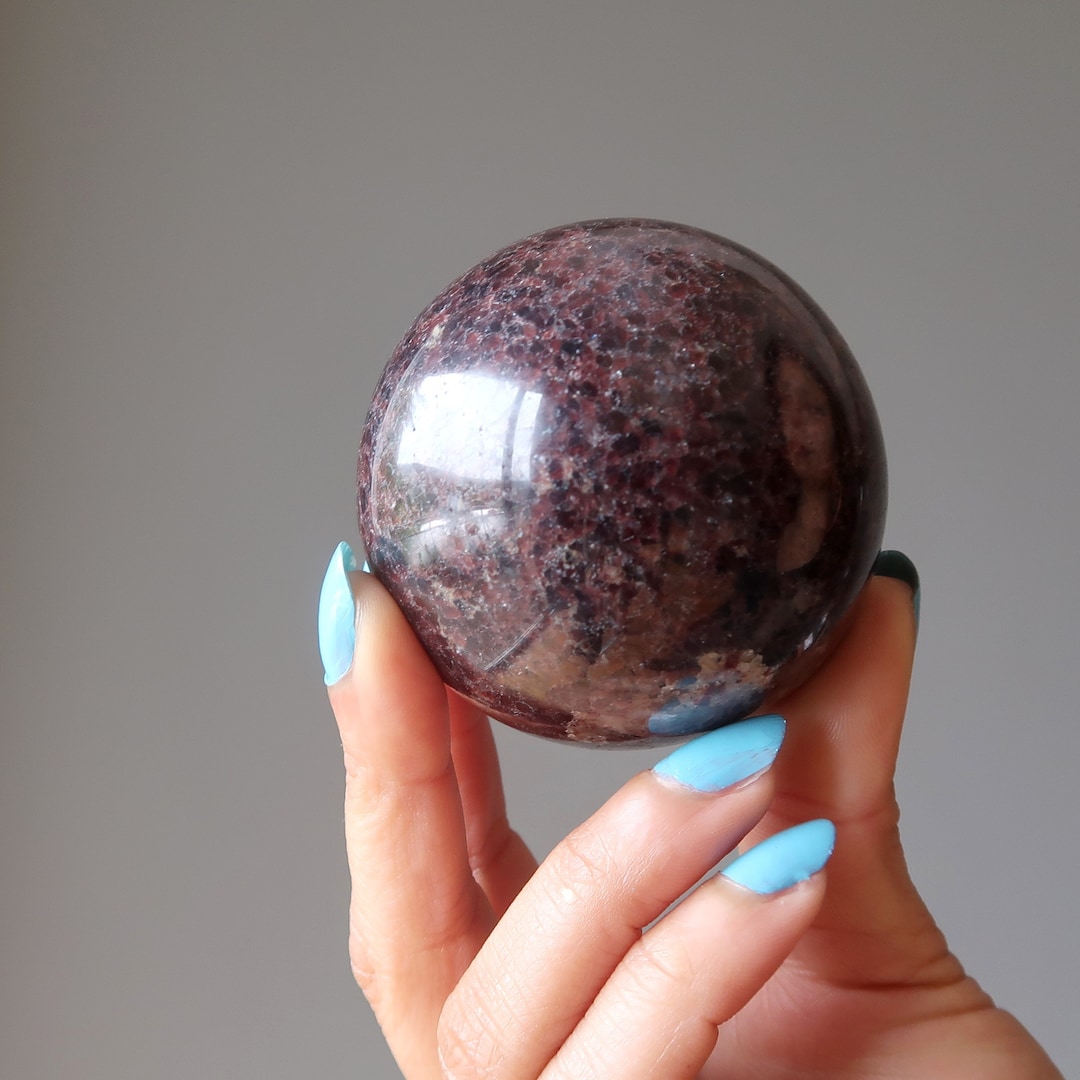 Red Garnet Sphere Dark Madagascar Crystal Ball - Etsy