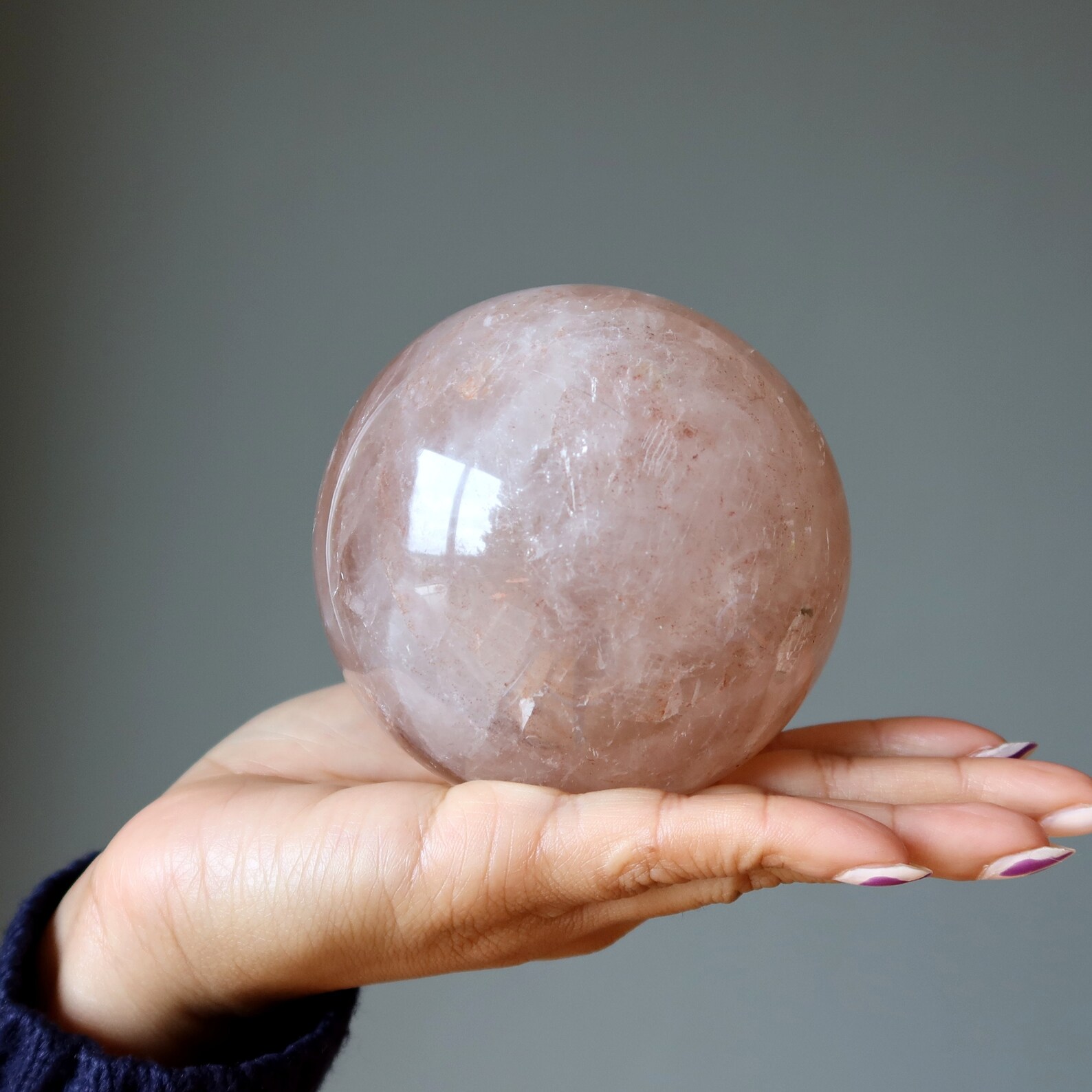 Red Quartz Sphere Fire and Ice Hematoid Crystal Ball - Etsy