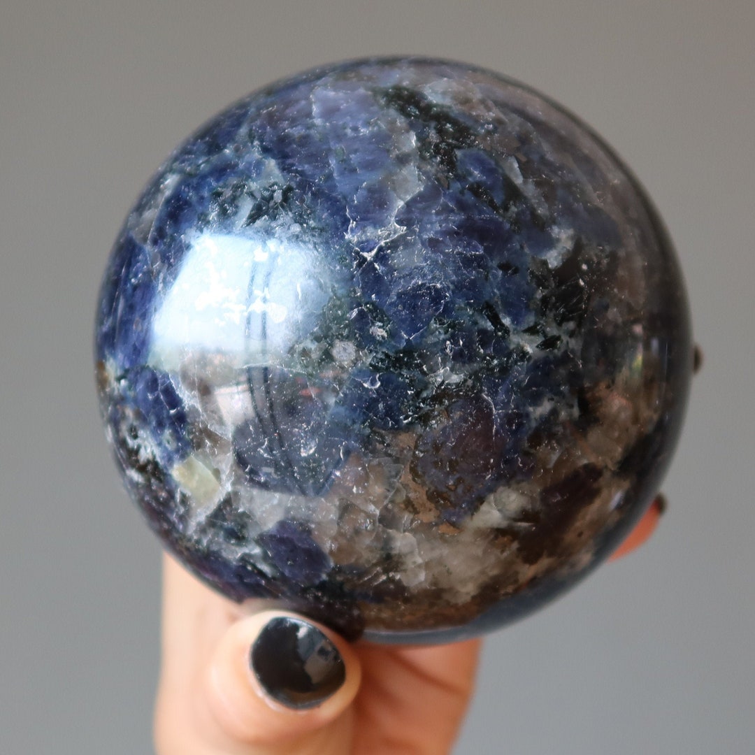 Iolite Sphere Good Fortune Rare Blue Crystal Ball - Etsy