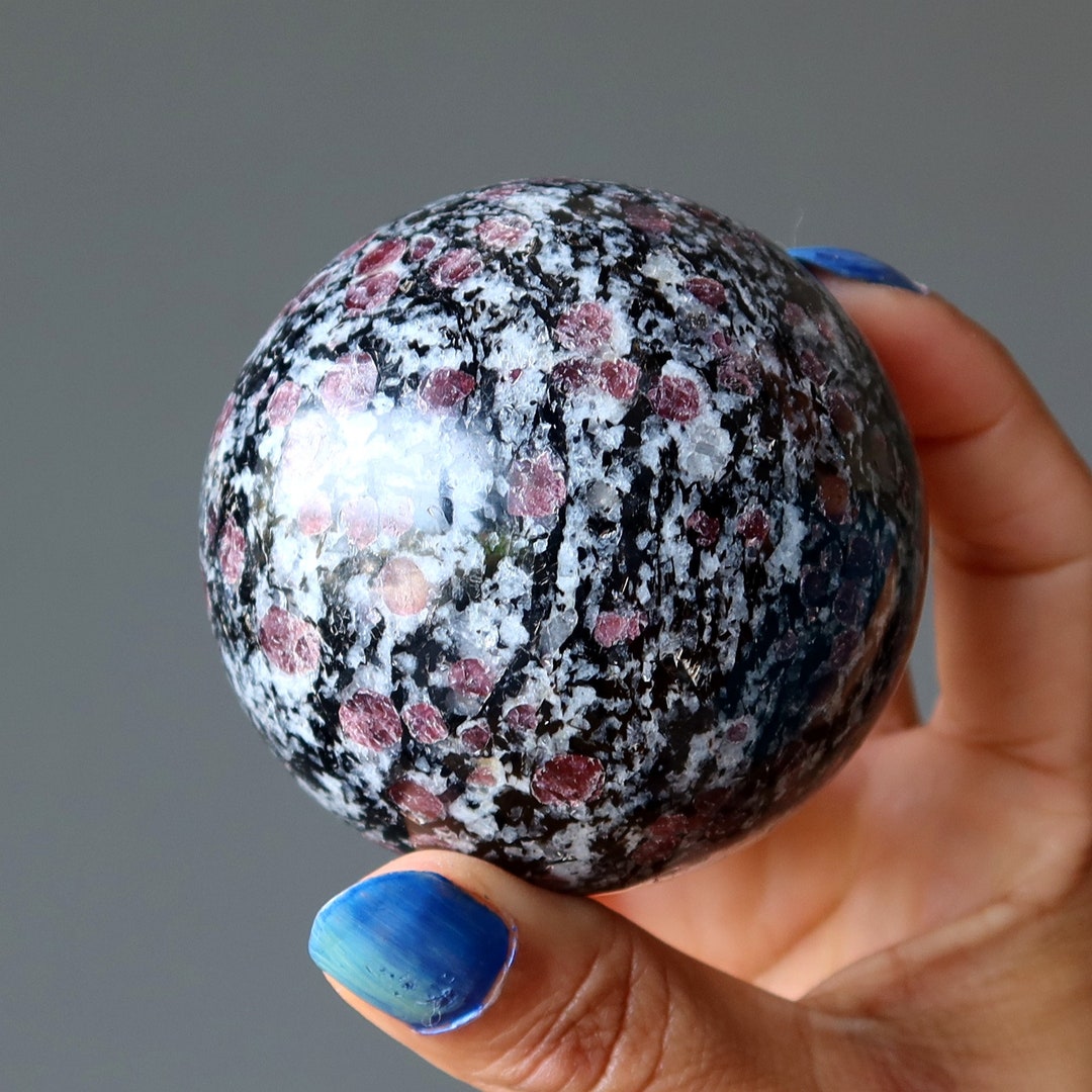 Spinel Sphere Secret Black Biotite Schist Matrix Crystal Ball - Etsy
