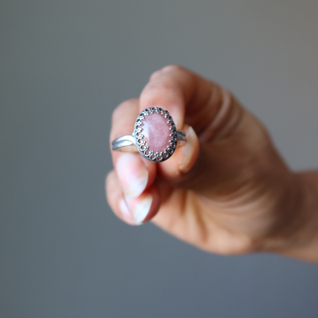 Rhodochrosite Ring Eye of Venus Gemstone Sterling Silver - Etsy