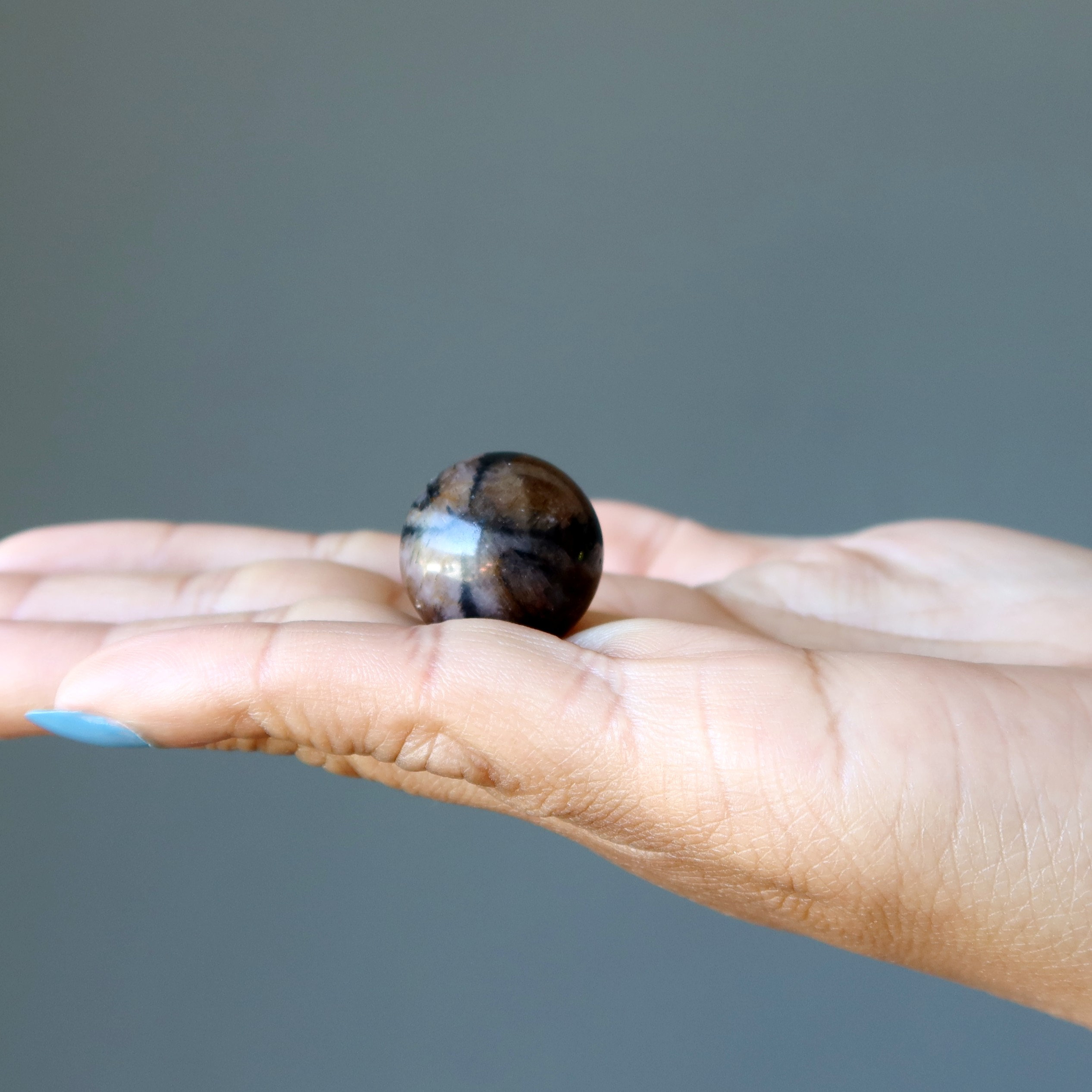 Chiastolite Sphere Jesus Christ Natural Cross Protection Crystal Ball ...