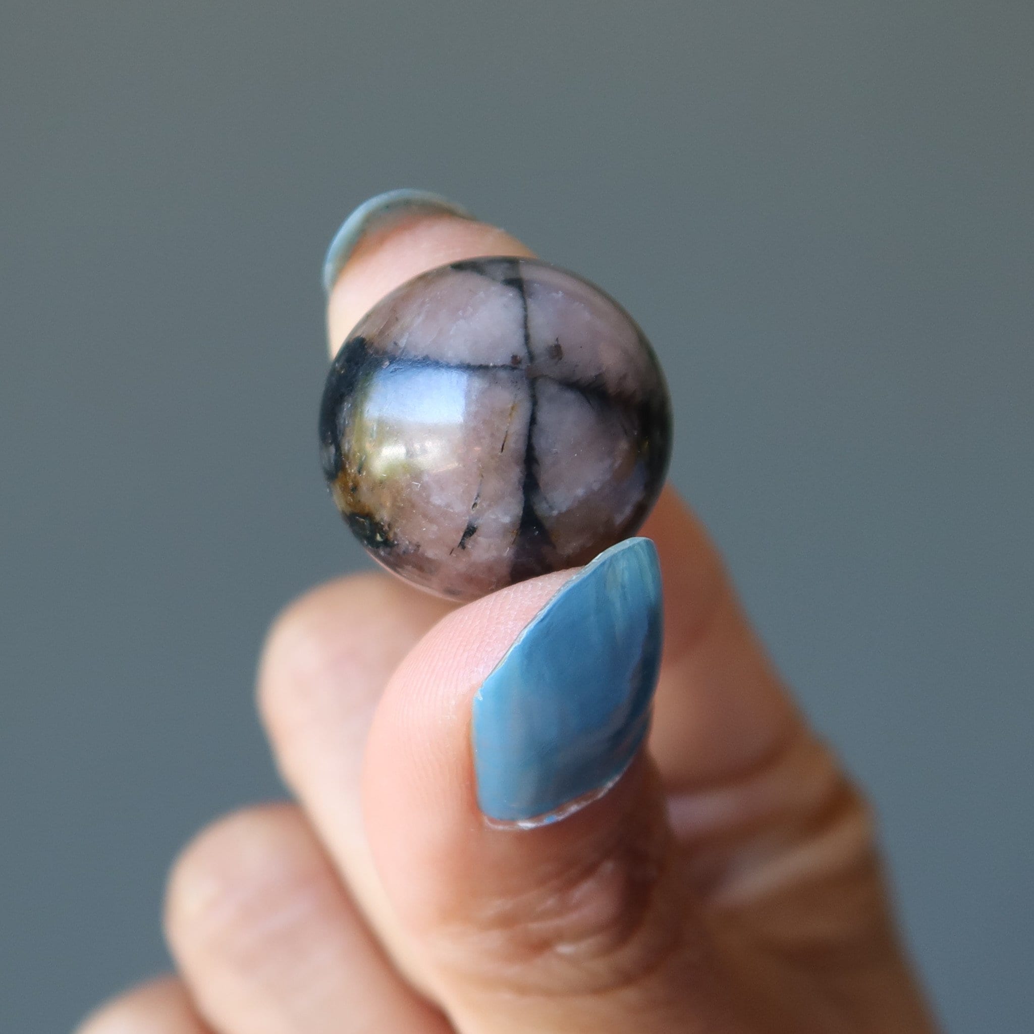 Chiastolite Sphere Jesus Christ Natural Cross Protection Crystal Ball ...