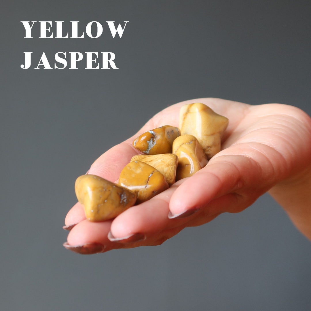 Yellow Jasper Tumbled Stones Shiny Sun Power Gridding Gem - Etsy