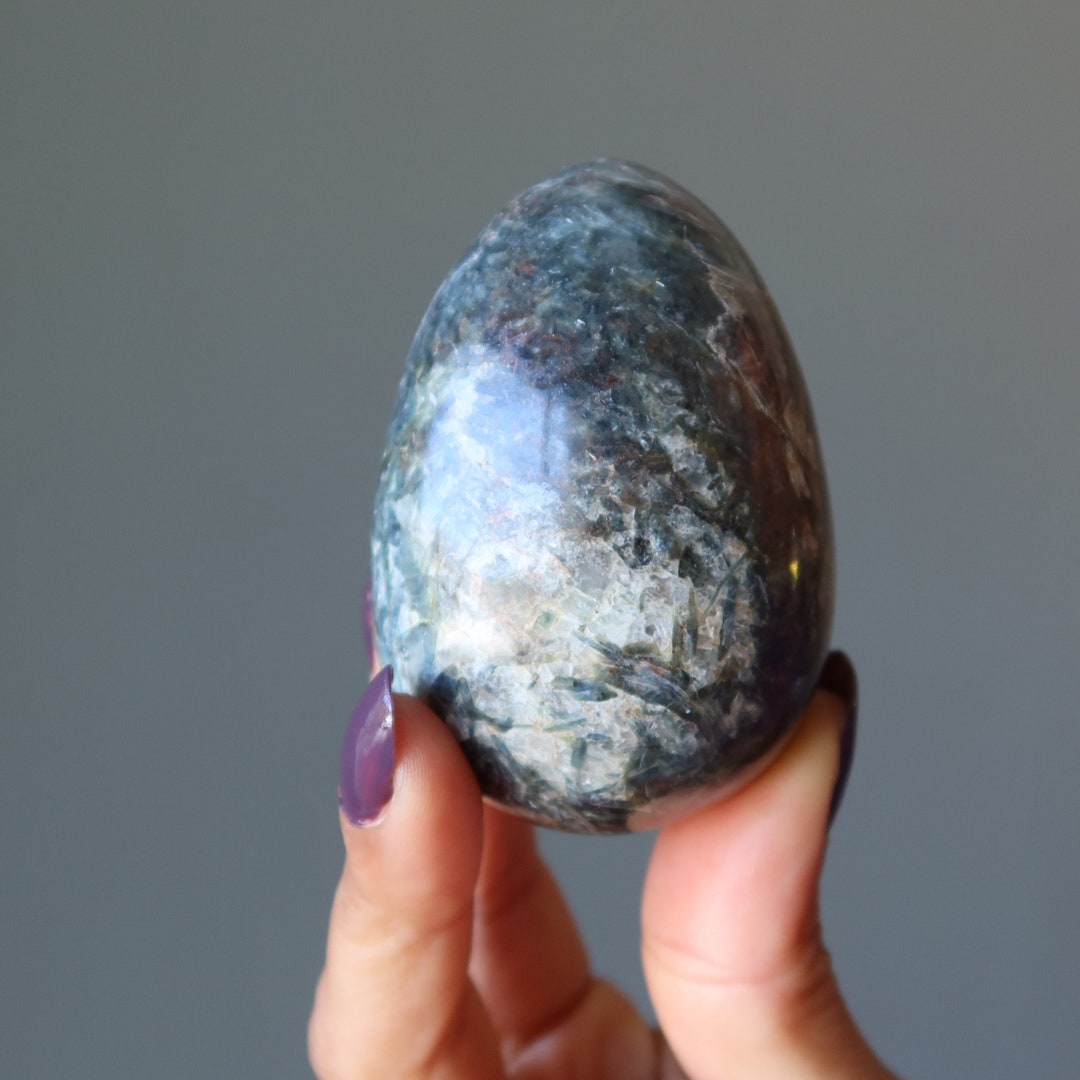 Kyanite Egg Blue Sky Red Fire Gemstone Crystal - Etsy