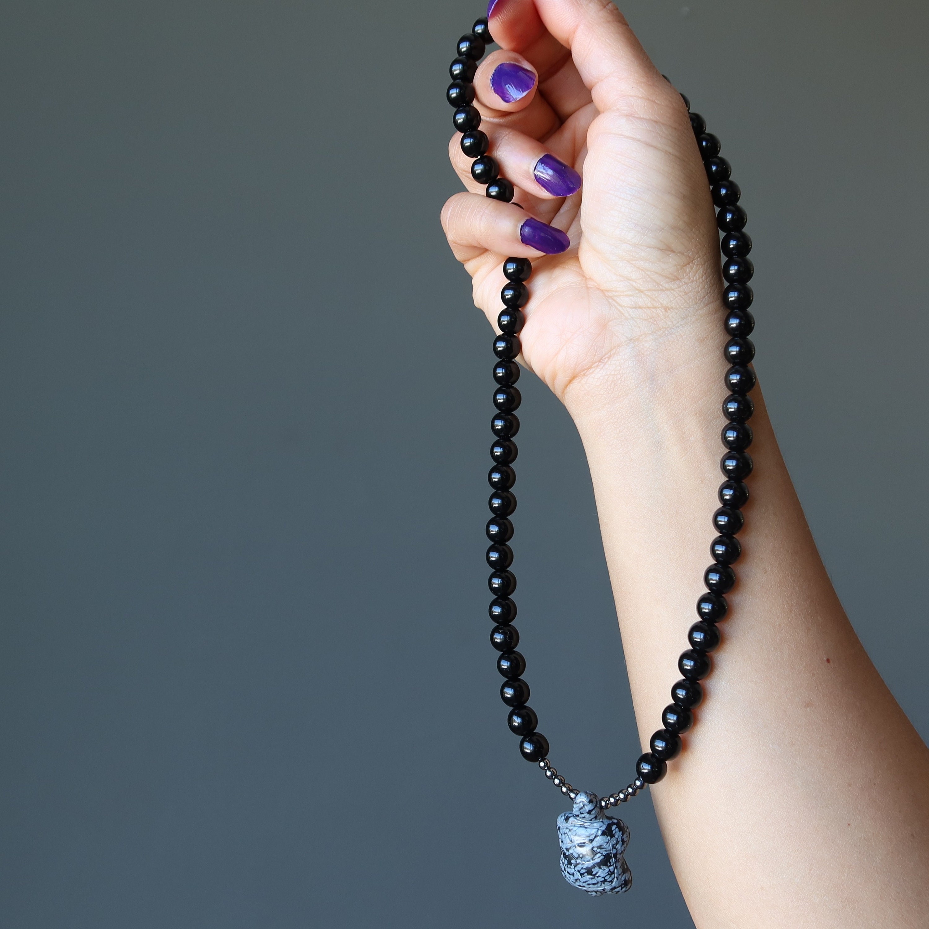 Obsidian Necklace Turtle Crystal Black Snowflake - Etsy