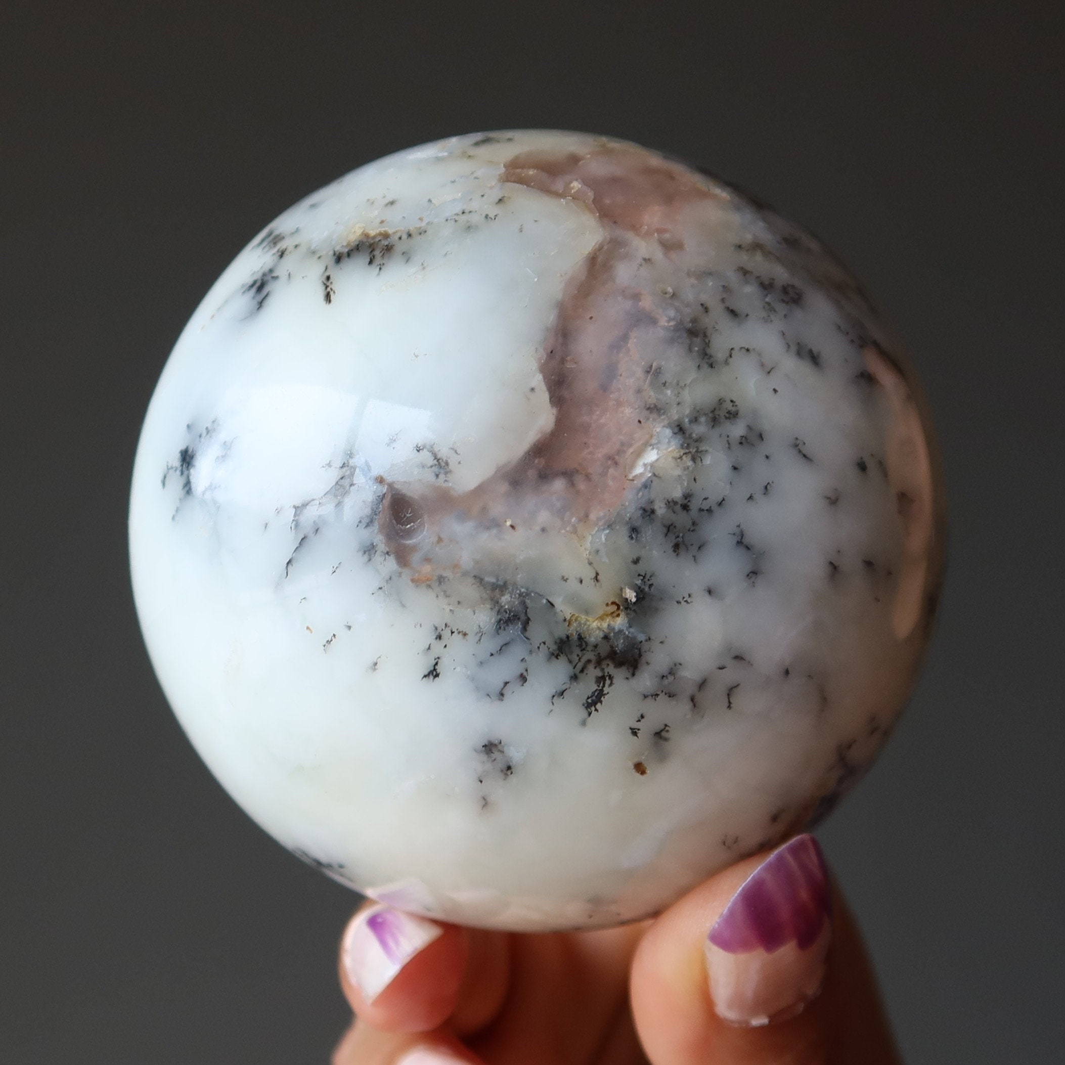 White Opal Sphere Beautiful Dendritic Crystal Ball - Etsy