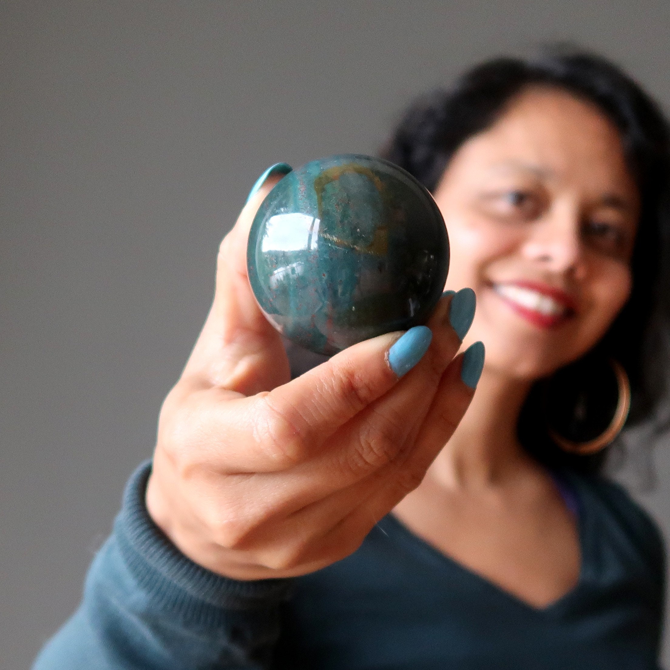 Green Bloodstone Sphere Indian Heliotrope Luck Abundance Stone - Etsy